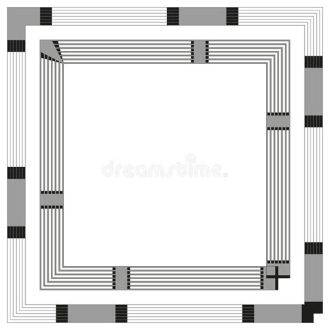 Geometric Frame Icon Square Stripe Element Vector Border Shape Abstract Composition Stock