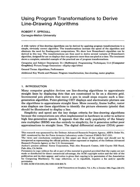 Using Program Transformations To Derive Line Drawing Algorithms Pdf