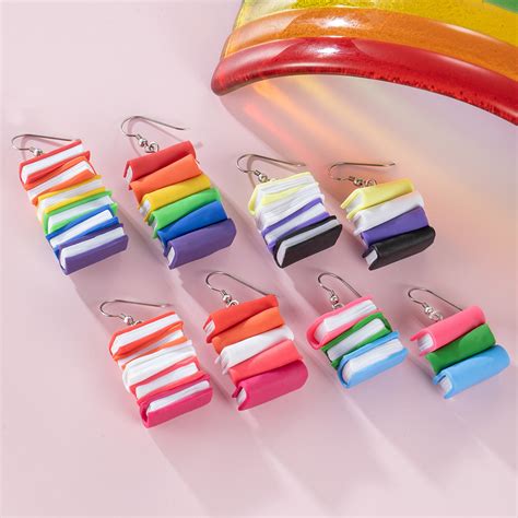 Personalized Rainbow Lgbtq Pride Flag Dangle Earrings Callie