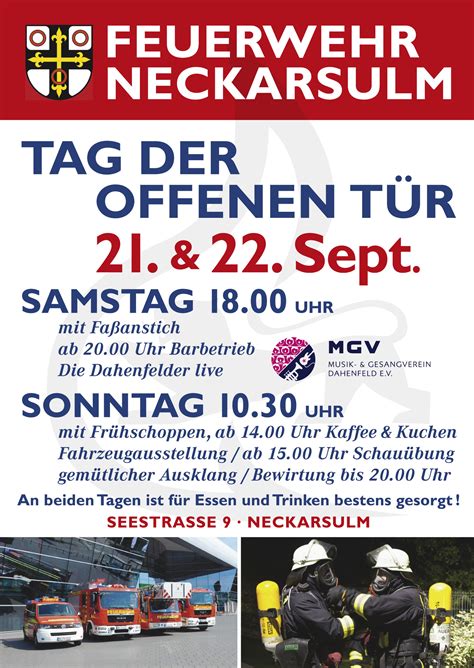 Einladung Zum Tag Der Offenen T R Der Abteilung Neckarsulm Feuerwehr Neckarsulm