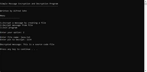 Github Alfredjohn98simple Encrypt And Decrypt Program This Program Is Written By Alfred John