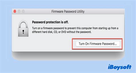 turn on off firmware password on mac step by step guide