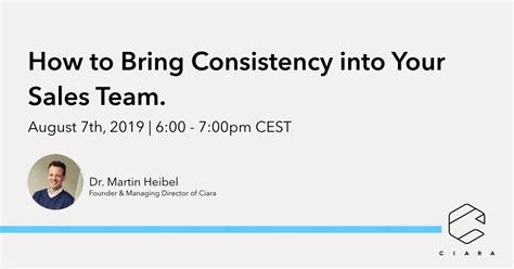 Jonathan Timmons On Linkedin Ciara Webinar How To Bring Consistency