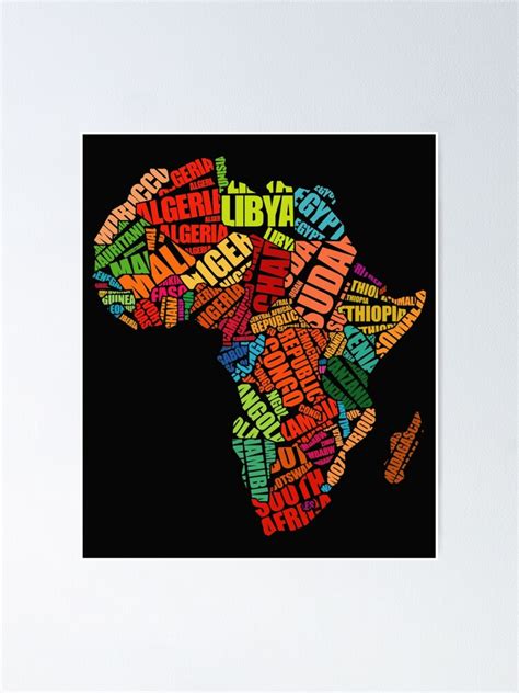 Africa Word Pattern Africa Map Poster For Sale By Baochien Redbubble