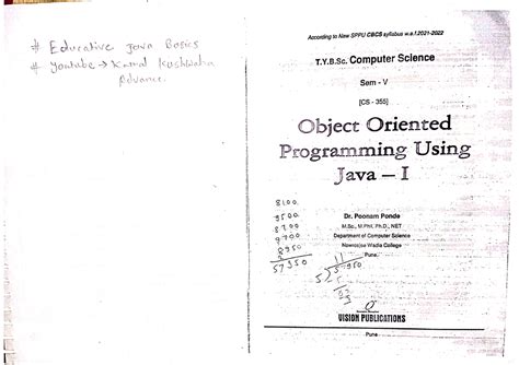 Java 1 According To Now Sppu Cbcs Syllabus Wo Ucahve Dabosics