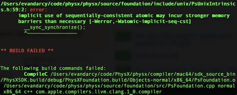 Build Failed With Latest Version Of Physx And Xcode · Issue 194 · Nvidiagameworksphysx · Github