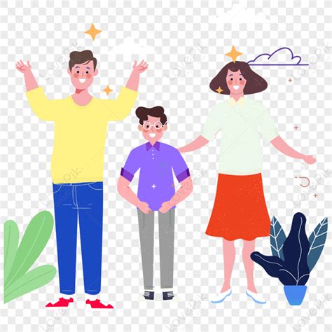 만화 일러스트 자유형 가족 사진 삽화 집에 가정 Png 일러스트 무료 다운로드 Lovepik