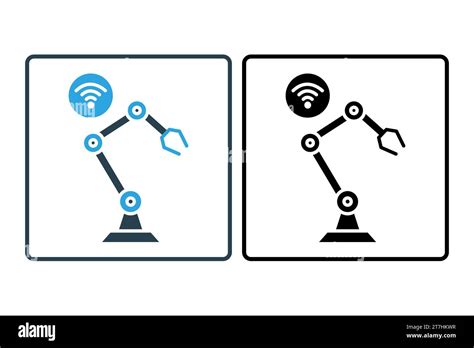 Intelligent Robotics Icon Robot Arm With Wifi Icon Related To Artificial Intelligence Solid