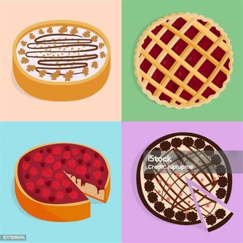 수 제 유기농 파이 디저트 벡터 일러스트 레이 션 신선한 골든 소박한 미식가 빵집 후식 파이에 대한 스톡 벡터 아트 및 기타