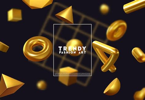 Premium Vector Abstract Background With Realistic Geometric 3d Object