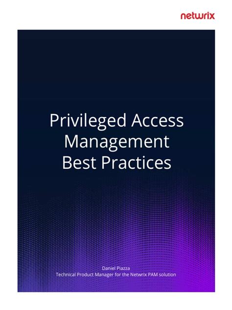Privileged Access Management Best Practices Pdf Security Computer