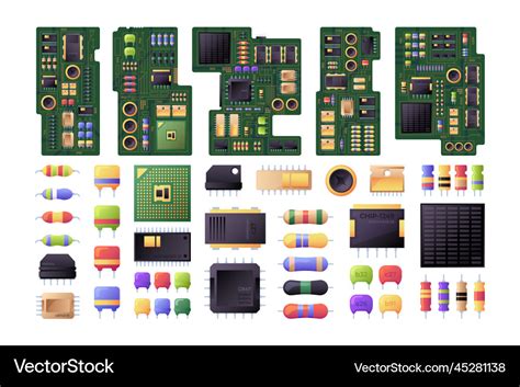 Semiconductor Circuit Boards Hardware Computer Vector Image