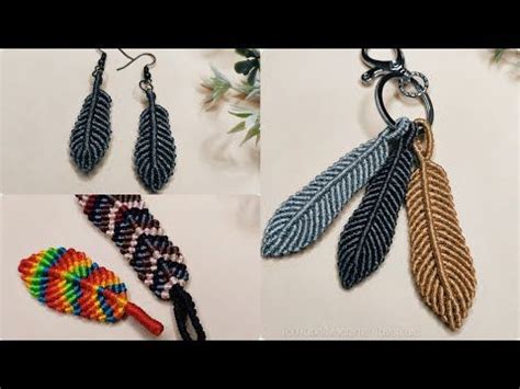 How To Make Macrame Feathers DIY Handmade Macrame Feathers Earrings Macrame Keychain