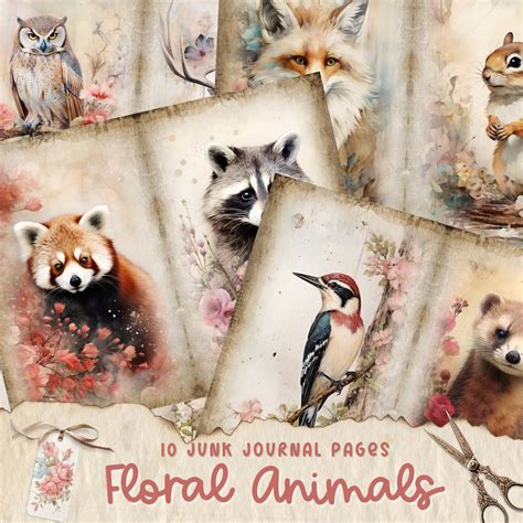 Spring Woodland Junk Journal Kit Woodland Animals Nature Junk