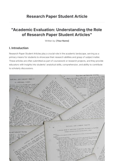 Free Research Paper Student Article Template To Edit Online