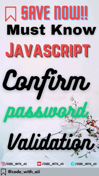 Javascript Confirm Password Validation Shorts Youtube