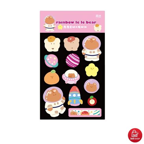 สติกเกอร์การ์ตูนน่ารัก สำหรับติดเคส ติดสมุด จำนวน 1 แผ่น 365shop