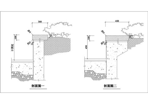 仰斜式路肩型挡土墙结构加固图纸土木在线