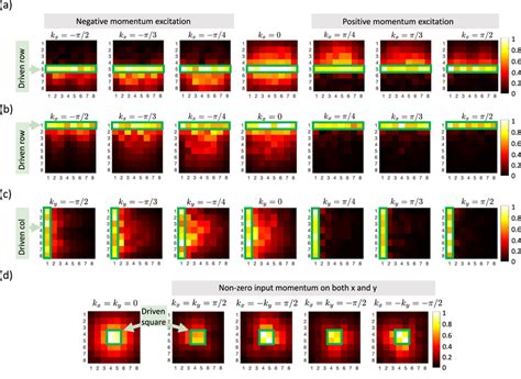 Responses To Input Excitations For The Square Geometry The Magnitude Of