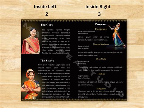 Arangetram Program Brochurebharatanatyam Programindian Classical