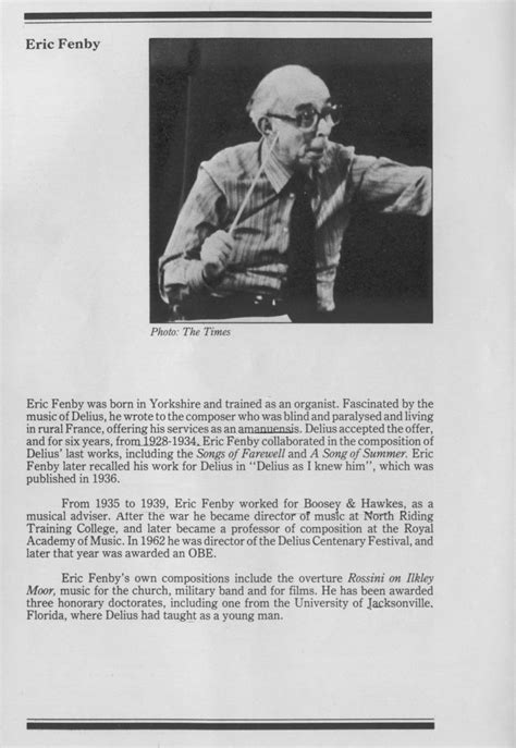 Eric Fenby Unsung Hero Of Music