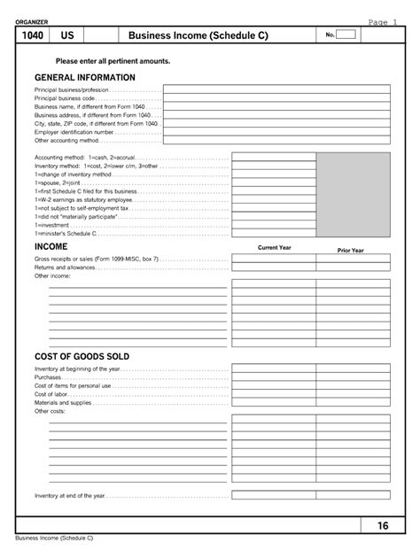 Business Income Schedule C Form Fill Online Printable Fillable Blank PdfFiller