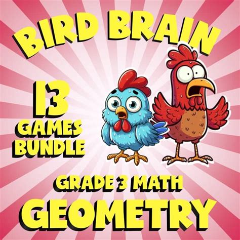 13 Bird Brain Math Games Geometry Grade 3 Review Activity Tpt