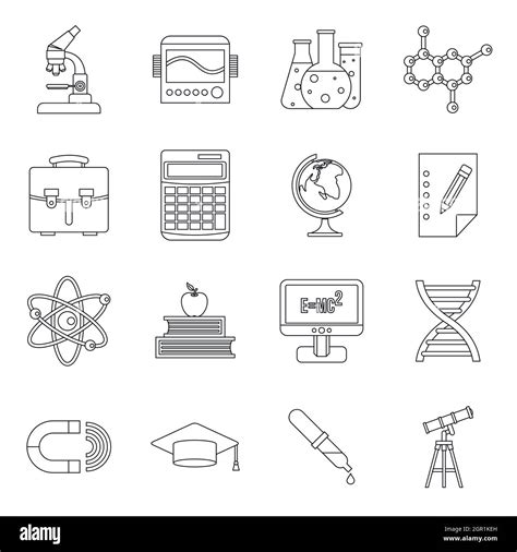 Education Icons Set Outline Style Stock Vector Image And Art Alamy