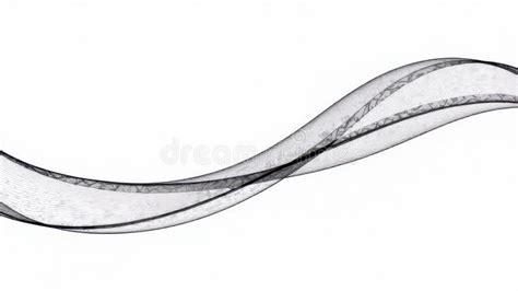 Elegant Black And White Abstract Wave Design On White Background Stock