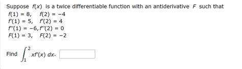 Solved Suppose F X Is A Twice Differentiable Function With Chegg Com
