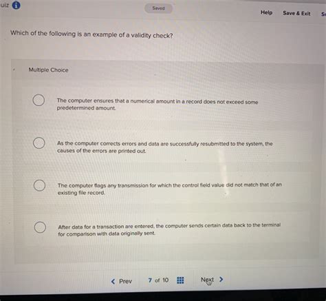 Solved Uiz Saved Help Save Exit S Which Of The Following Chegg Com