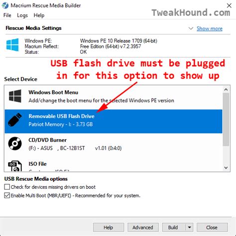 Using Macrium Reflect Boot Media Tweakhound
