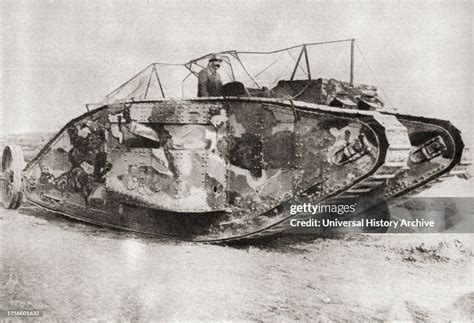 A British Mark I Tank In Action At The Battle Of Flers Courcelette A British Mark I Tank In Action At The Battle Of Flers Courcelette