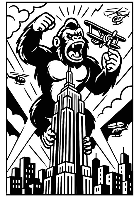 Empire State Building King Kong Coloring Pages