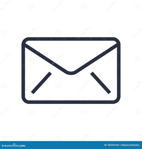 Email Icon Flat Outline Email Icon Isolated On Grey Background Open