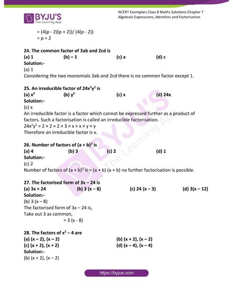 Ncert Exemplar Class 8 Maths Solutions Chapter 7 Algebraic Expressions And Identities