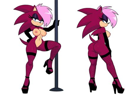 Rule 34 Ai Generated Ass Breasts Fishnets Magenta Fur Pink Hair Pole