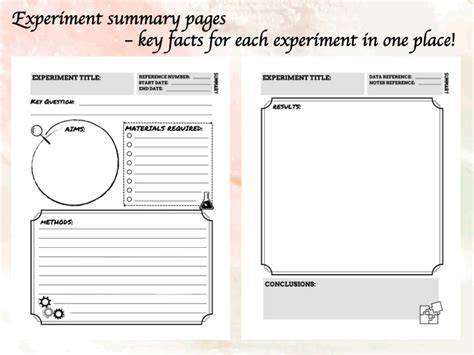 Laboratory Notebook Template Leather Look Lab Journal PDF Experiment Data Book Etsy