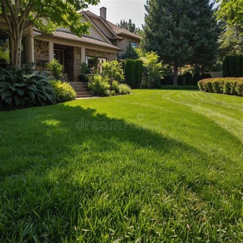 A Beautiful House Featuring A Lush Green Lawn Situated Right In Front