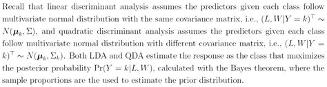 Recall That Linear Discriminant Analysis Assumes The Chegg