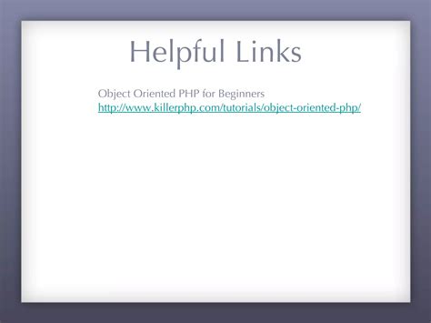 object oriented php overview ppt