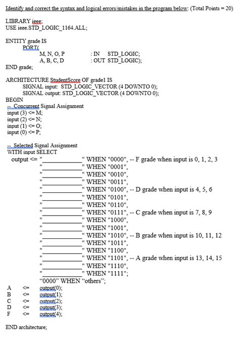 In Identify And Correct The Syntax And Logical