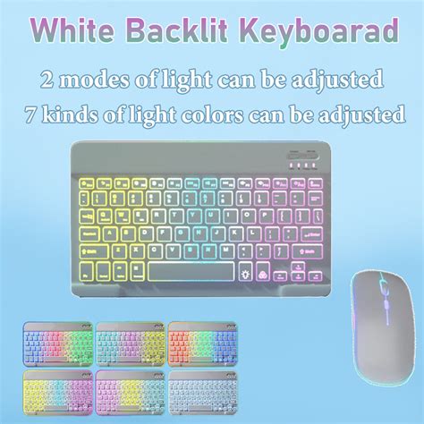Wireless RGB Backlit Keyboard Mouse Ultra Thin Bluetooth Keyboard For Laptop Tablet PC Phone
