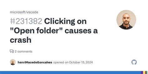 Clicking On Open Folder Causes A Crash · Issue 231382 · Microsoft