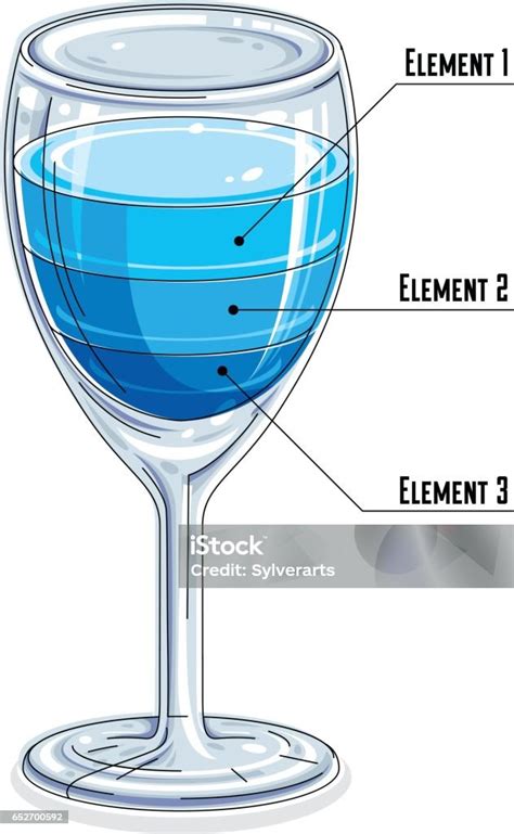 크리에이 티브 인포 그래픽 요소 3d 글라스 3 층 액체 아이디어 칵테일 벡터 일러스트 레이 션 0명에 대한 스톡 벡터 아트 및 기타 이미지 Istock