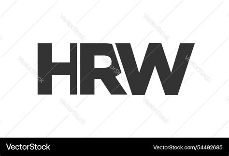 Hrw Logo Design Template With Strong And Modern Vector Image