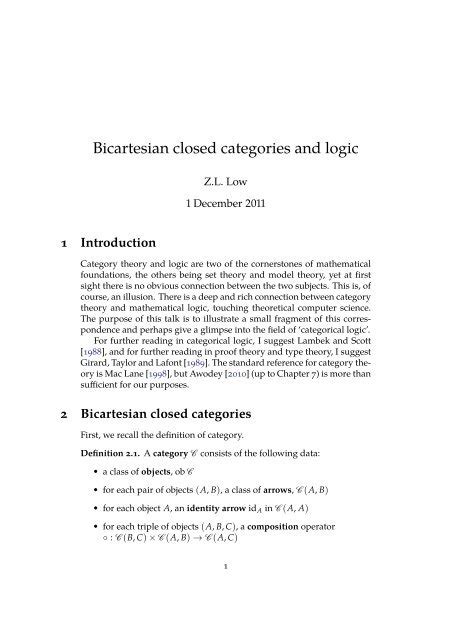 Bicartesian Closed Categories And Logic