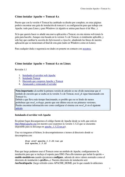 Pdf De Programación Cómo Instalar Apache Tomcat 4x
