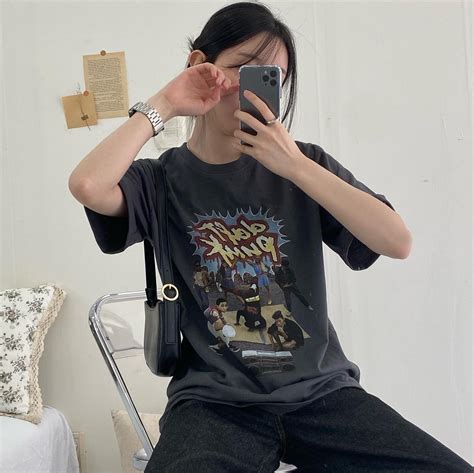 망뜨 귀여운 프린팅 반팔 😎🖤