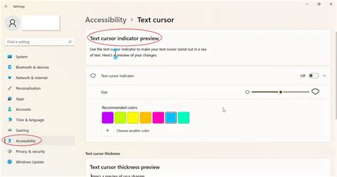 easy to see text cursor choices in windows 11 and 10 office watch